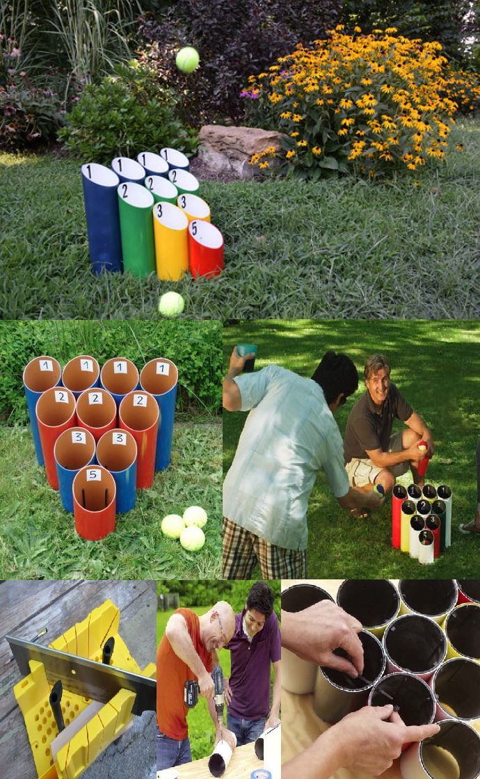 Birthday Decoration : PIPE BALL GAME: 4" diameter pvc pipe, cut with 30 ...